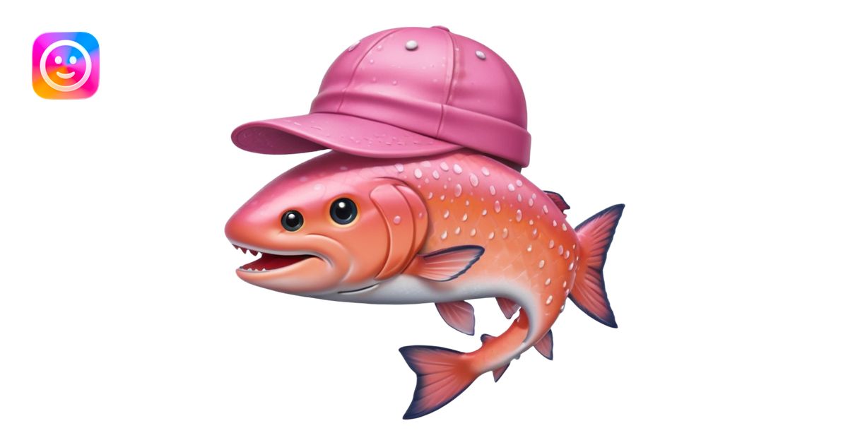 A salmon with a hat emoji | AI Emoji Generator