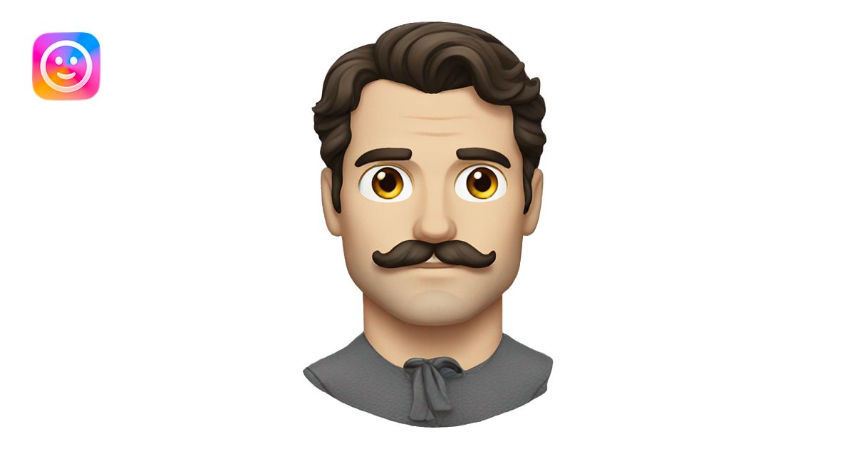 Henry Cavill with a moustache emoji | AI Emoji Generator