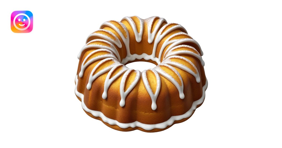 bundt cake with powdered sugar emoji | AI Emoji Generator
