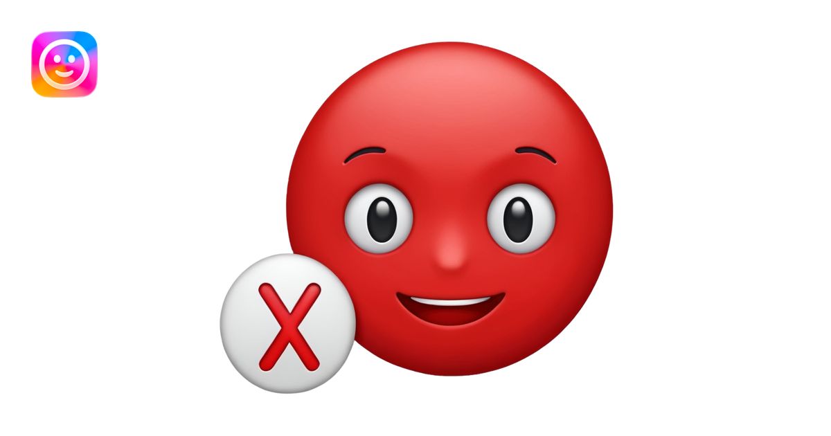 simple X emoticon in red emoji | AI Emoji Generator