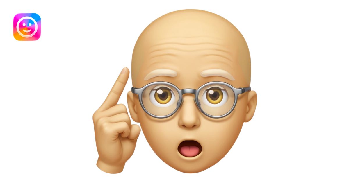 Generate a emoji head base with a shocked expression with a finger ...