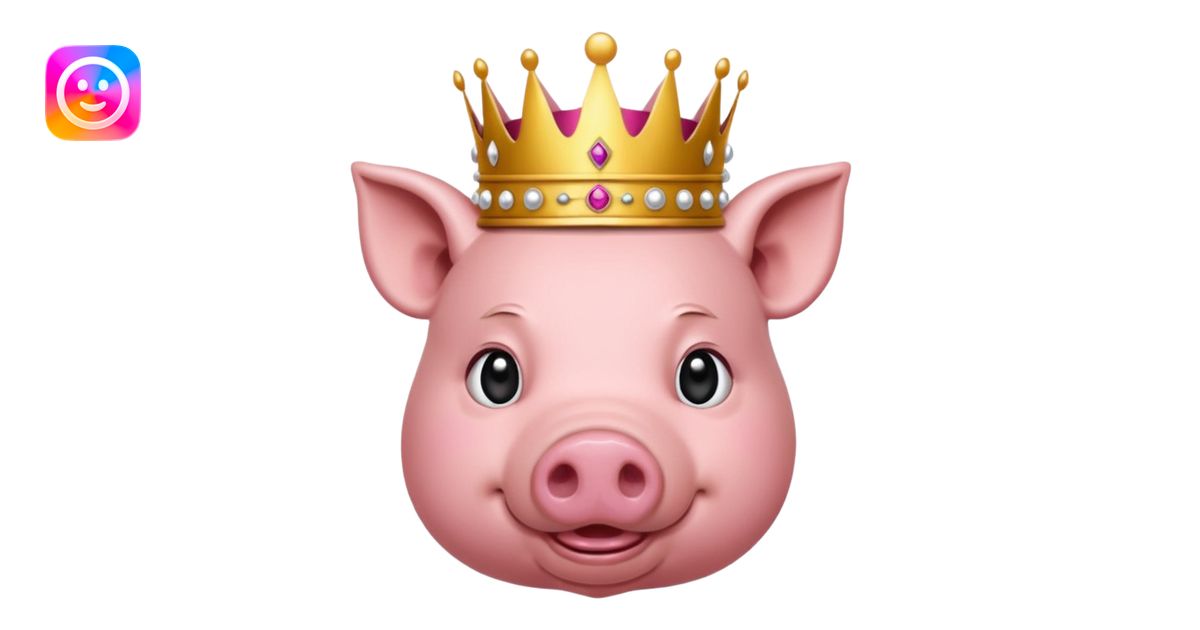 pig with a crown emoji | AI Emoji Generator