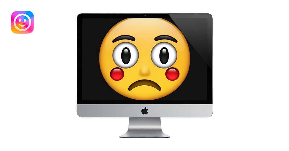 make a computer screen with a error emoji no face like a glitch remove ...