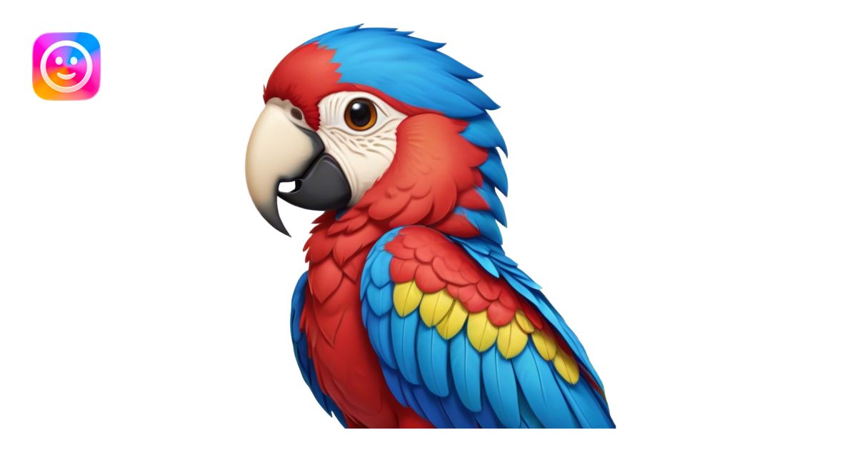 Cinematic Realistic Cute Macaw Portrait Emoji, Head tilted playfully ...