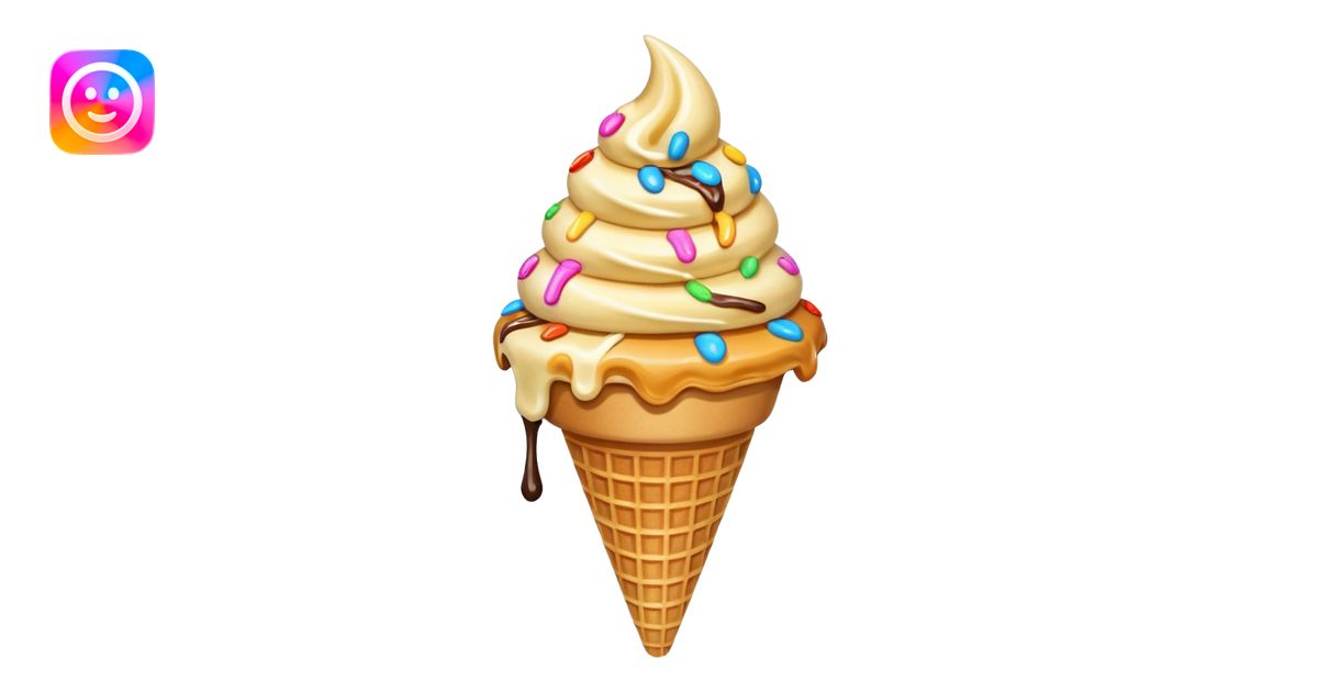 Ice Cream Cone melting emoji | AI Emoji Generator