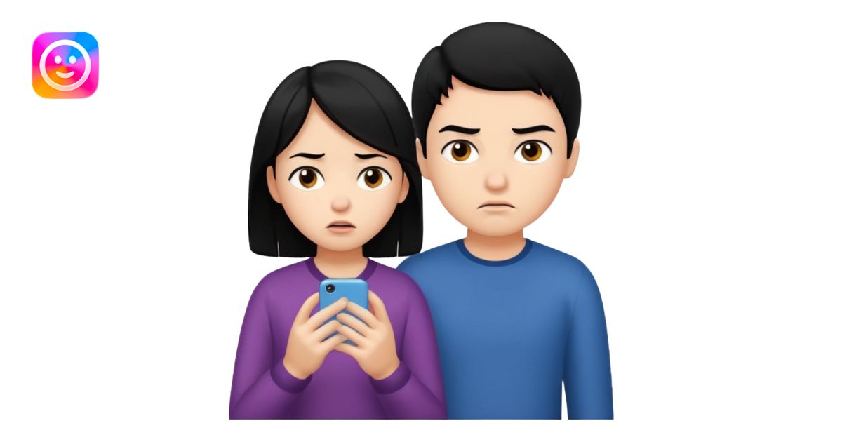 girl black hair ignore boy emoji | AI Emoji Generator