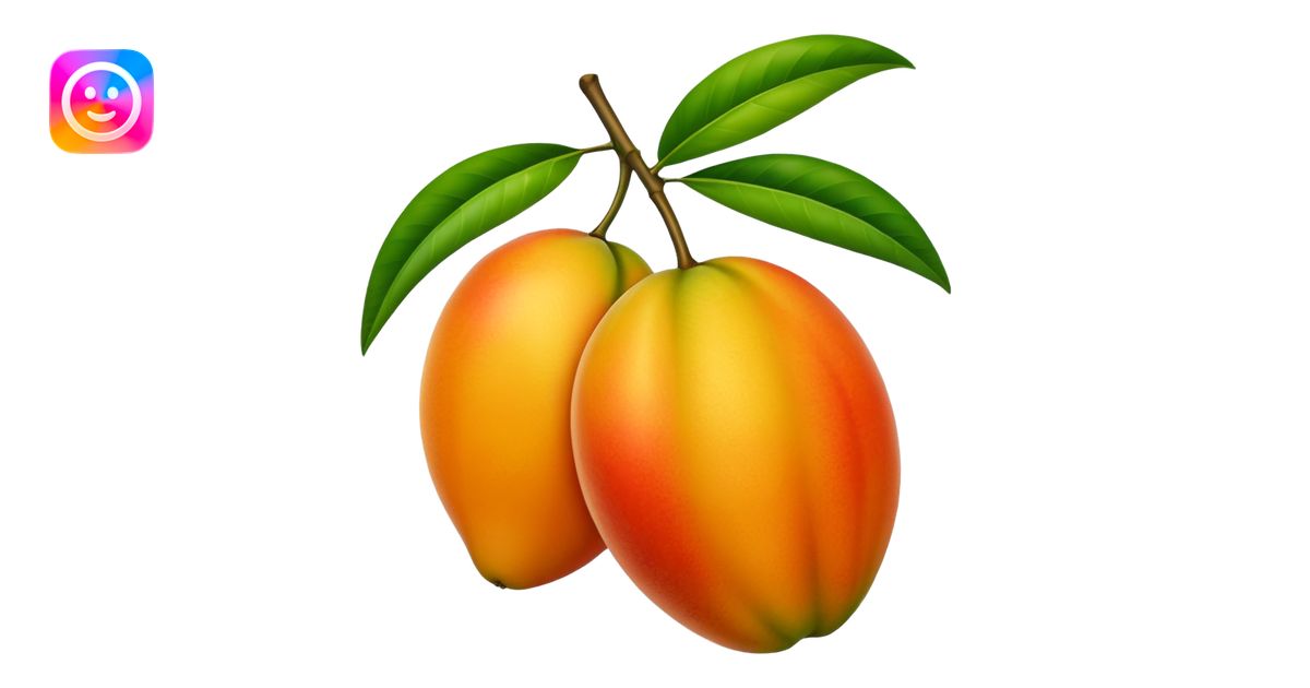 A mango with two leaves emoji | AI Emoji Generator