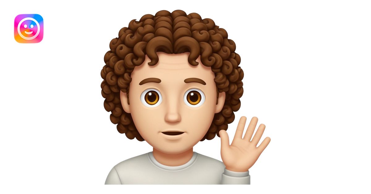 White guy with brown curls emoji | AI Emoji Generator