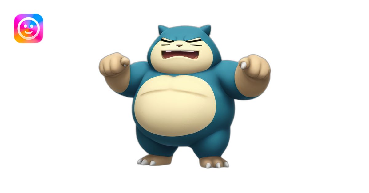 Muscular snorlax flexing emoji | AI Emoji Generator