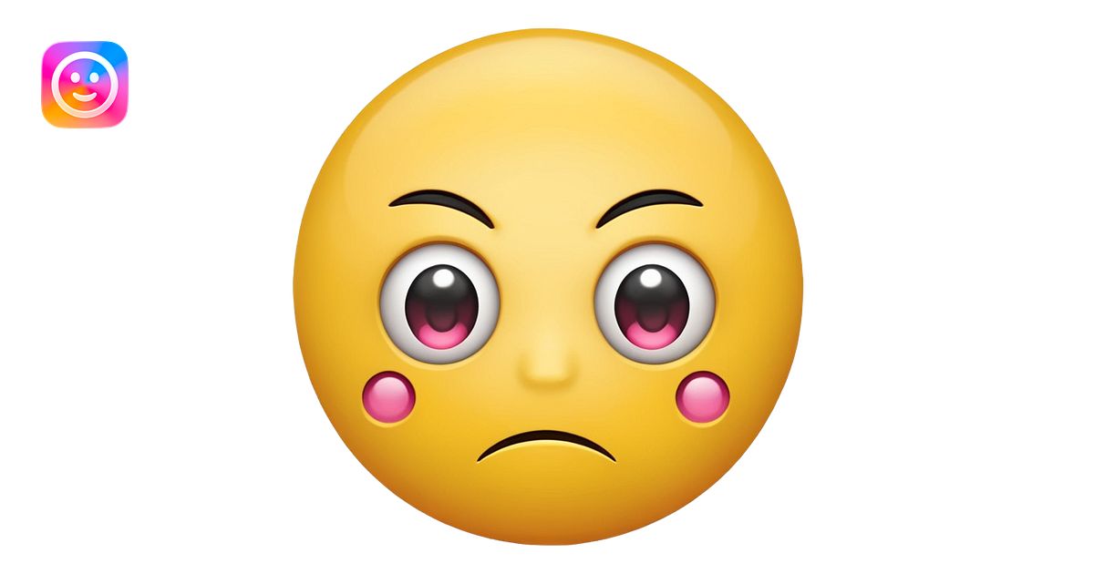 two emojis not happy stuck together no pink cheeks emoji | AI Emoji ...
