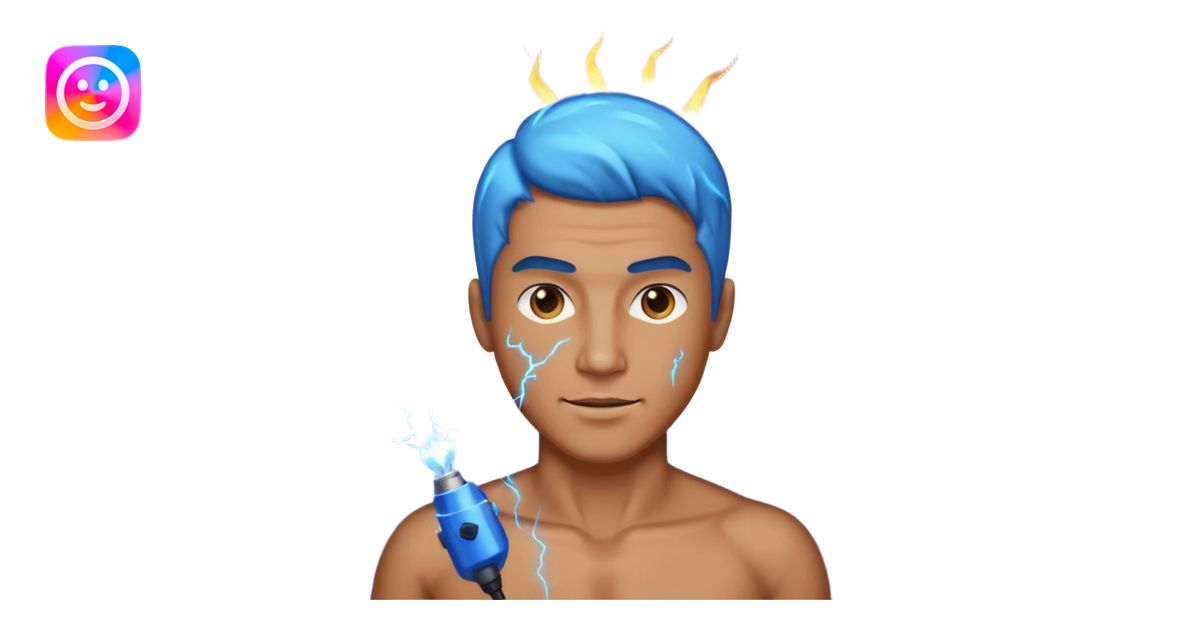 Man producing electric emoji | AI Emoji Generator