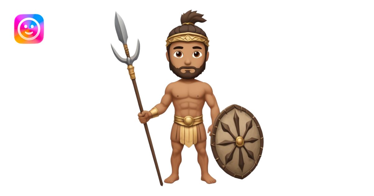 ancient greek man with spear emoji | AI Emoji Generator