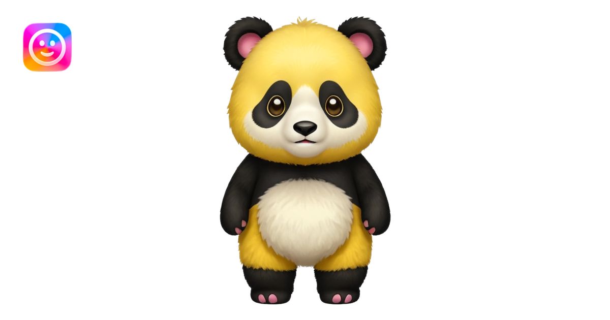 yellow panda that is fully yellow-coloured emoji | AI Emoji Generator