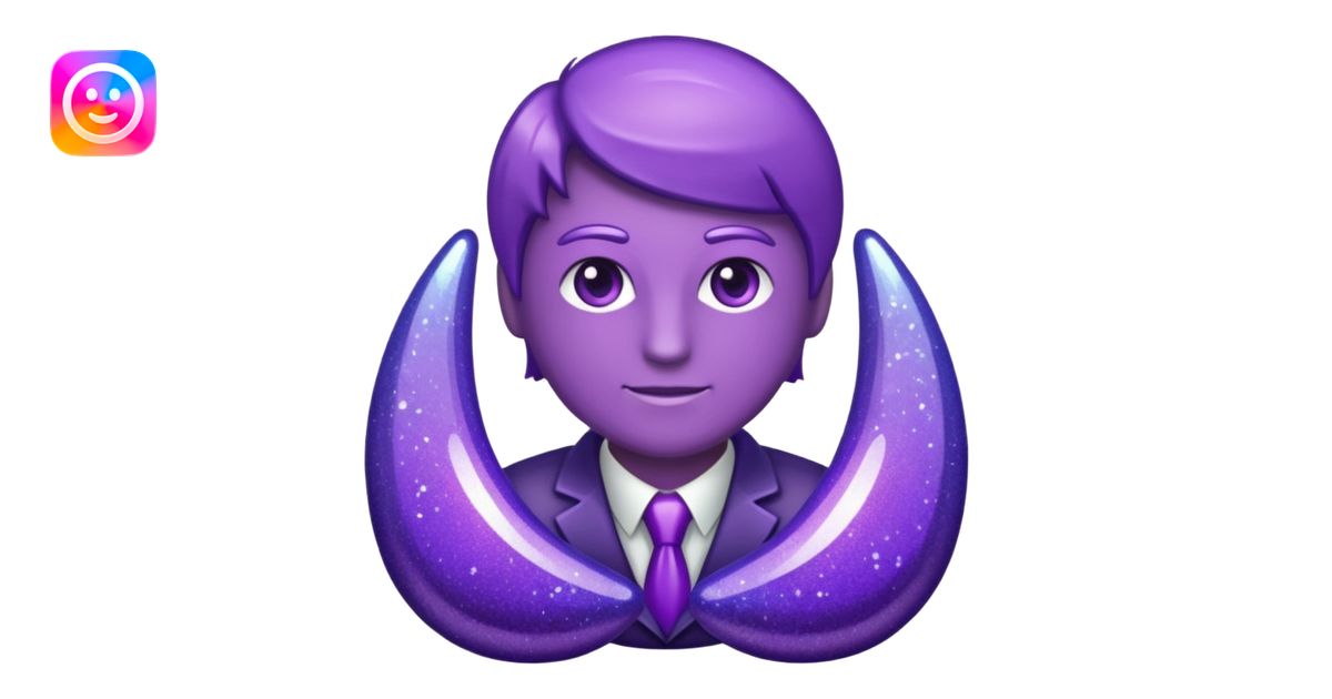 Purple Glitter Symbol of Manager emoji | AI Emoji Generator