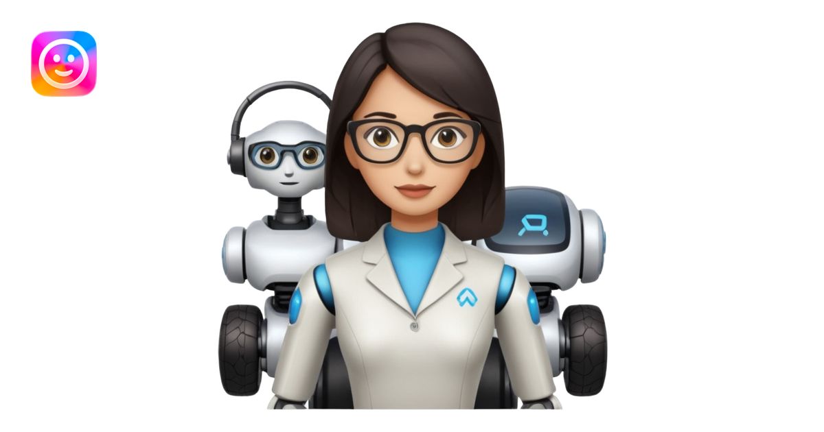 female AI robotics engineer with dark hair, and autonomous car robot ...