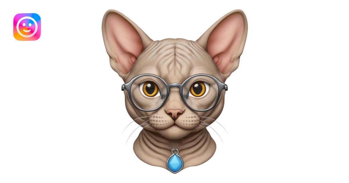 sfenks cat with glasses emoji | AI Emoji Generator