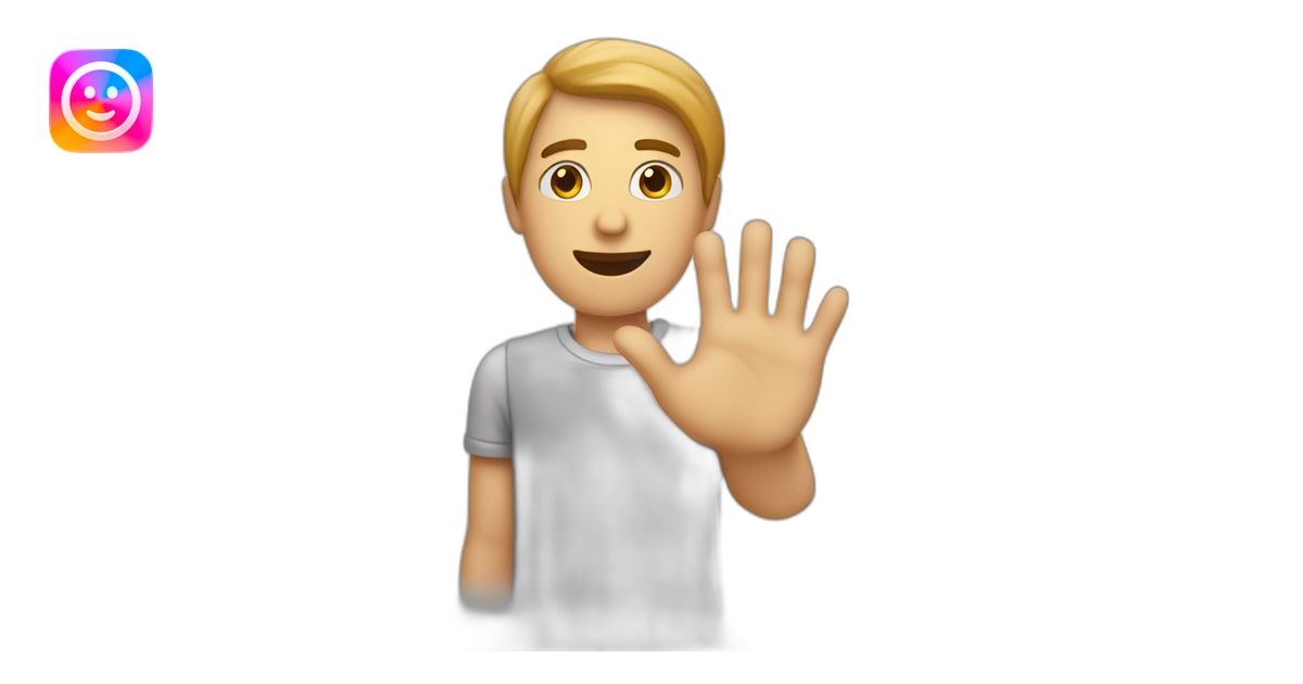Man making a stop sign with his hand in front of him emoji | AI Emoji ...
