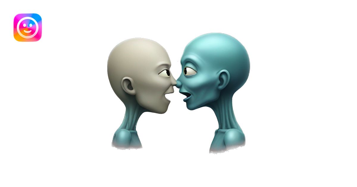 Human and aliens kissing emoji | AI Emoji Generator