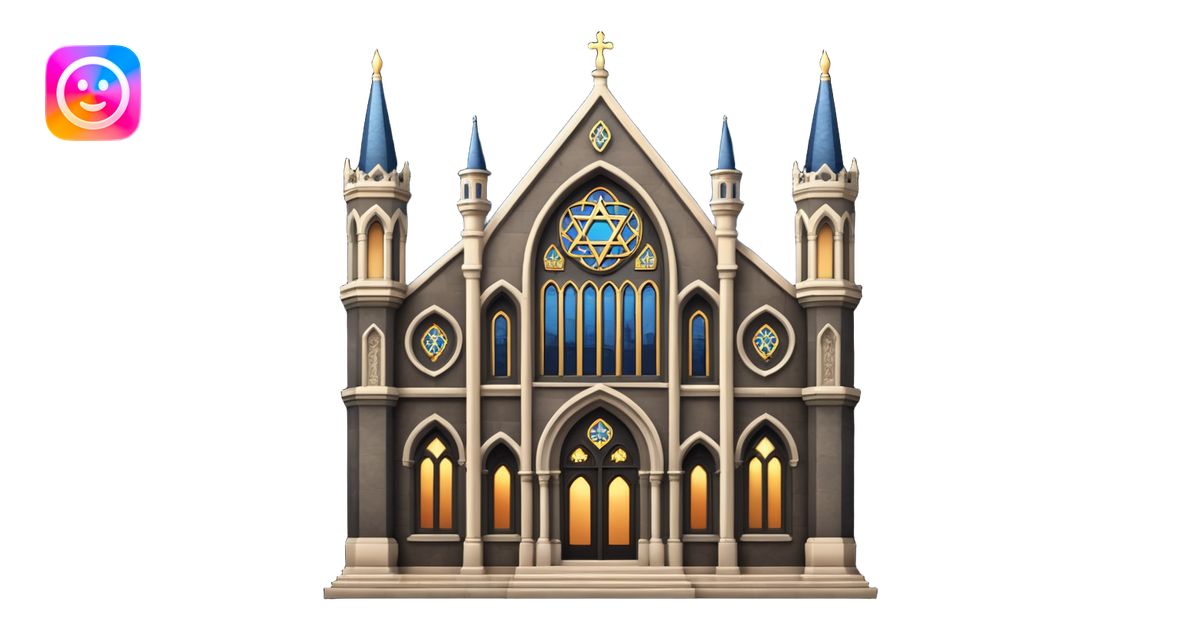 jewish synagogue in dark goth aesthetic style emoji | AI Emoji Generator