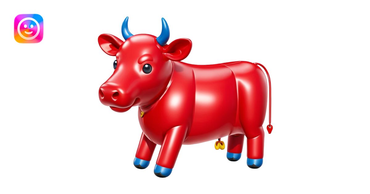 jeff koons style inflatable SPAM cow sculpture emoji | AI Emoji Generator