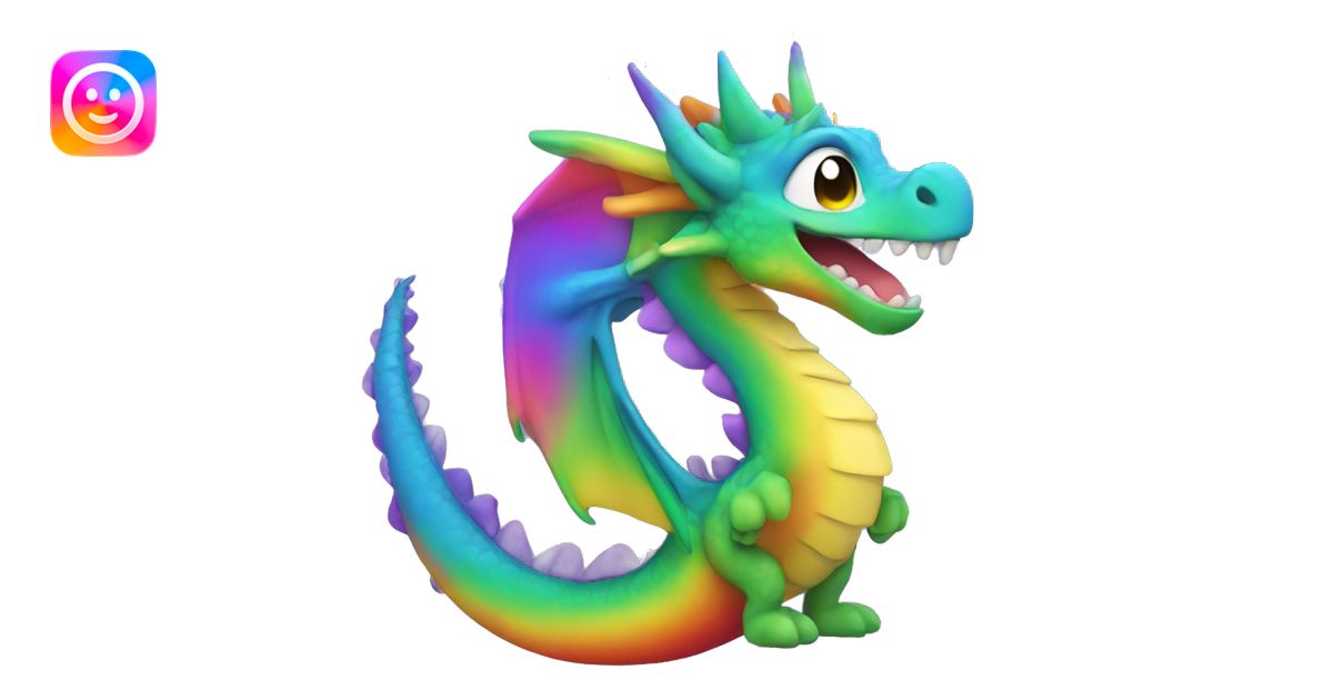 Rainbow adopt me dragon with spiral shell emoji | AI Emoji Generator