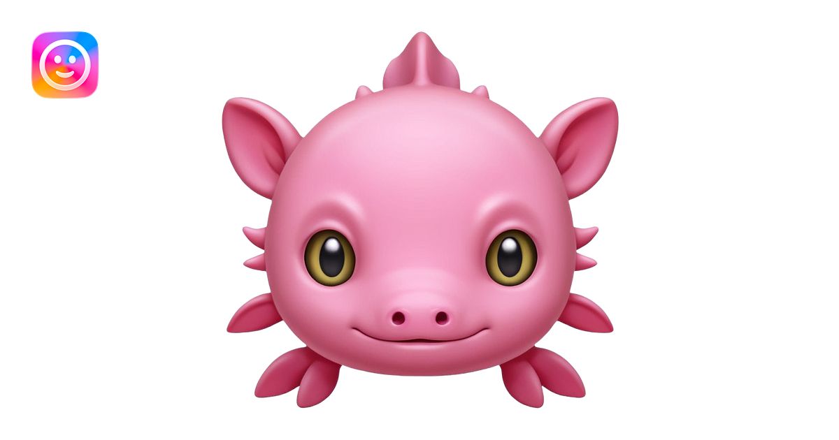 Cartoon-style Discord emoji of a pink axolotl, simple and clean design ...