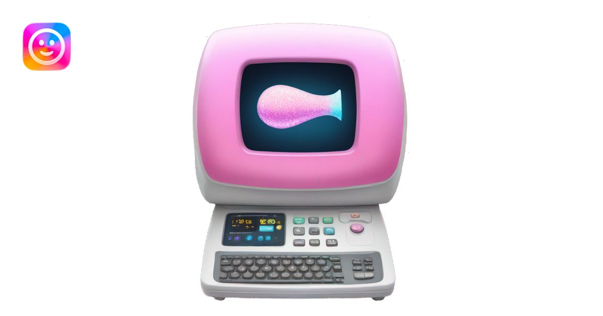 Pink ombre ultrasound machine with glitter emoji | AI Emoji Generator