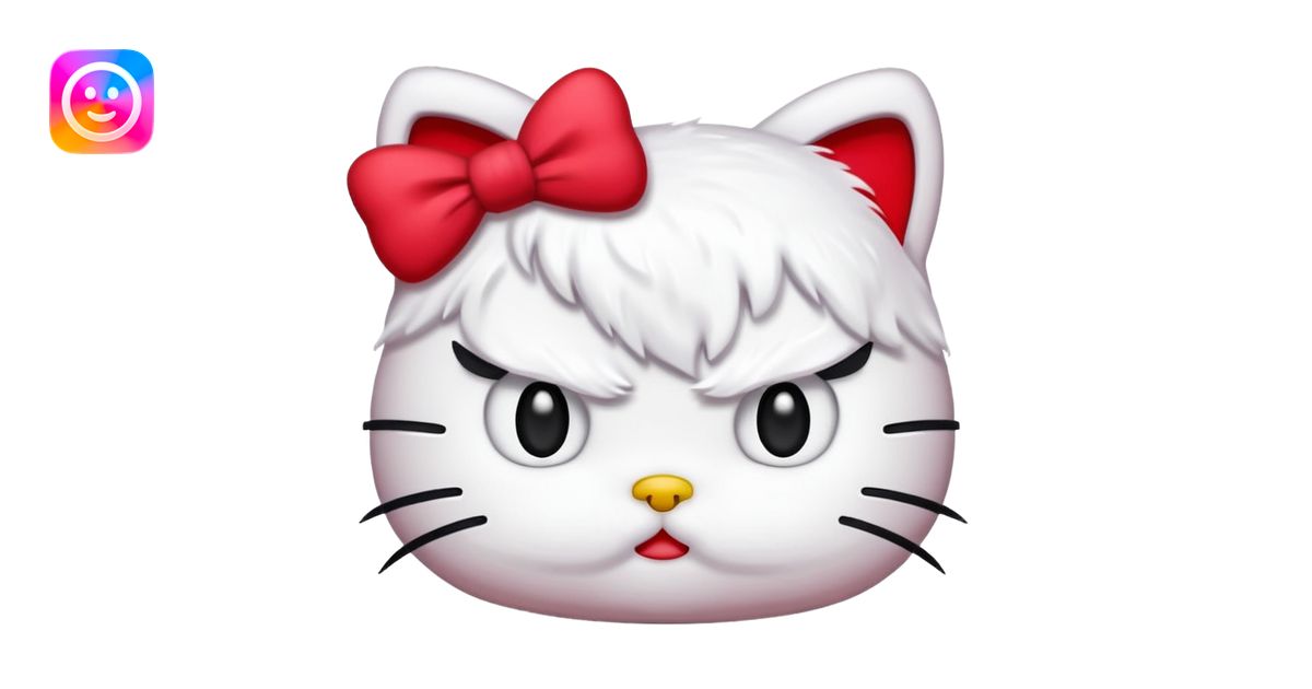 Angry hello kitty emoji | AI Emoji Generator