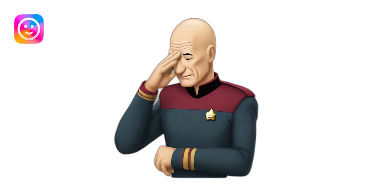 Captain Picard facepalm emoji | AI Emoji Generator