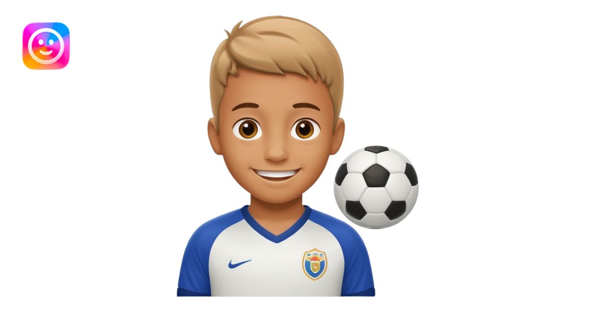 kid playing soccer emoji | AI Emoji Generator