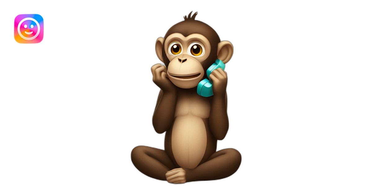 monkey talking on phone emoji | AI Emoji Generator