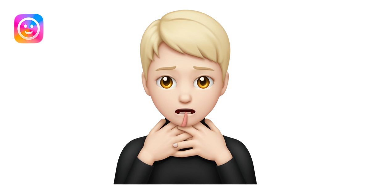 Create an emoji choking violently with hands on neck with a blank ...