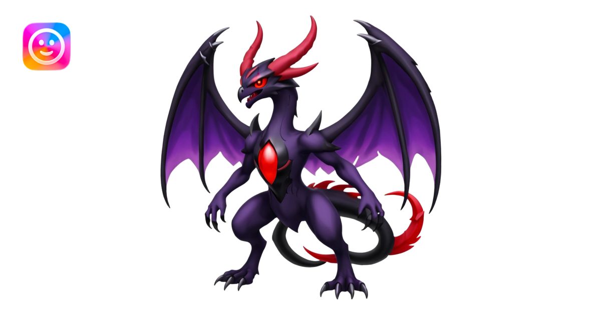 Evil Yveltal-Lunala-Darkrai-Fakémon-hybrid-creature (full body) emoji ...