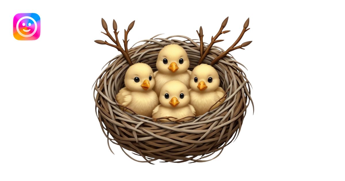 A nest with chicks emoji | AI Emoji Generator