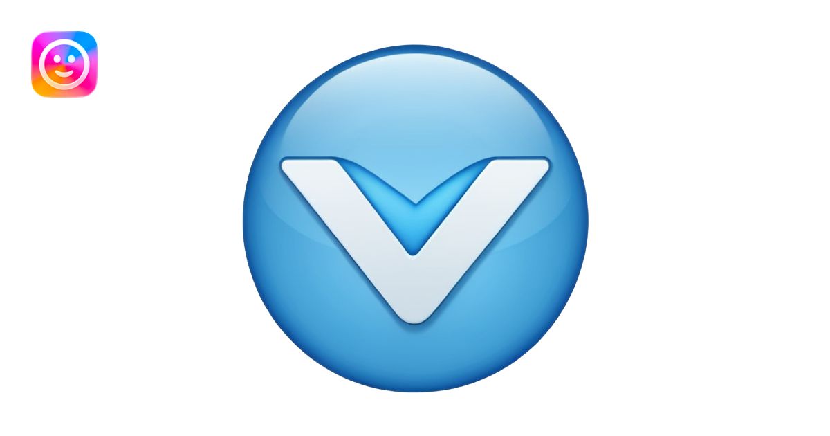 Blue verified check mark emoji | AI Emoji Generator