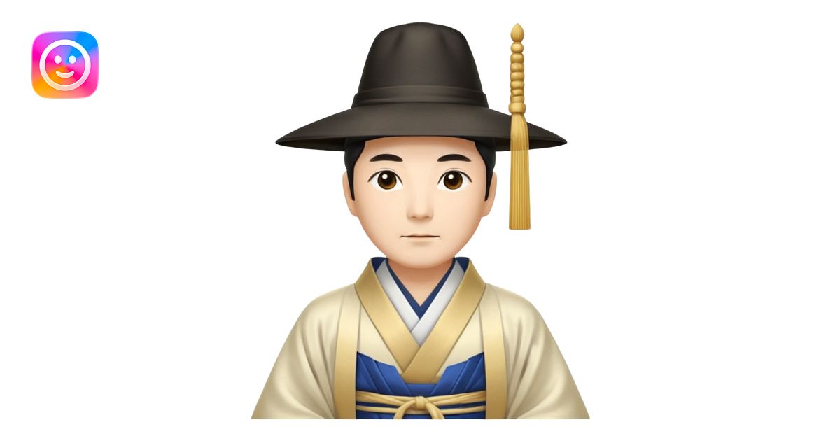 Japanese Court Lord Elegant noble in long robes with tall hat emoji ...