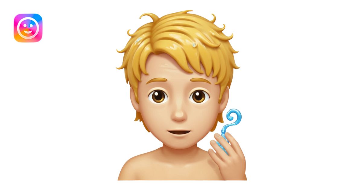 A boy giving herself a swirley emoji | AI Emoji Generator