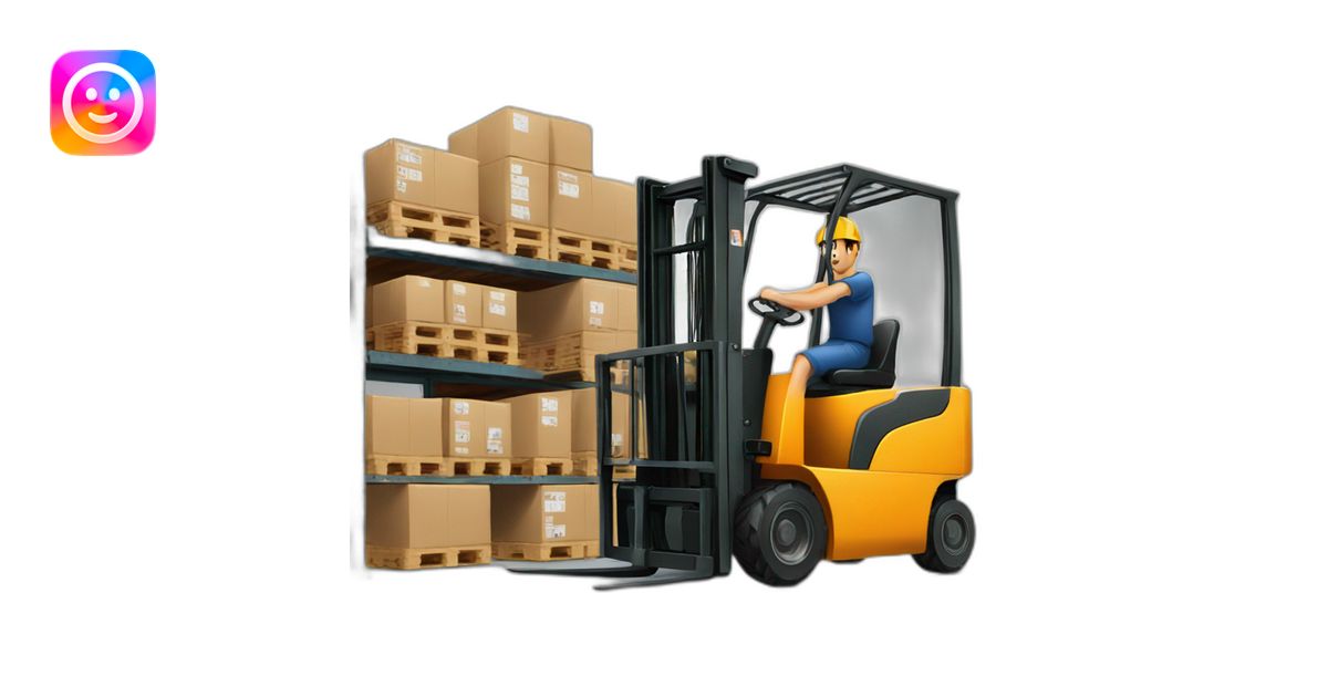 Warehouse-man-forklift emoji | AI Emoji Generator