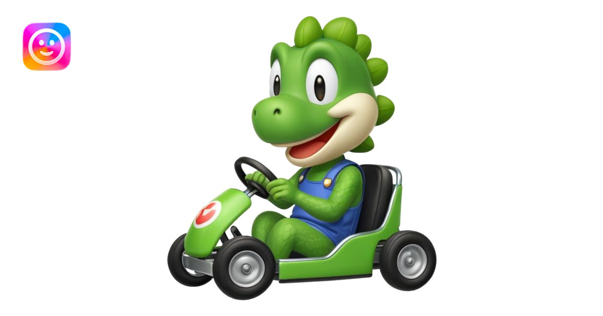 emoji of yoshi in mario kart emoji | AI Emoji Generator