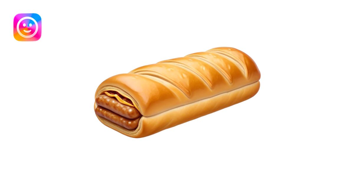 Cinematic Realistic Sausage Roll Dish Emoji, depicted with a crisp ...