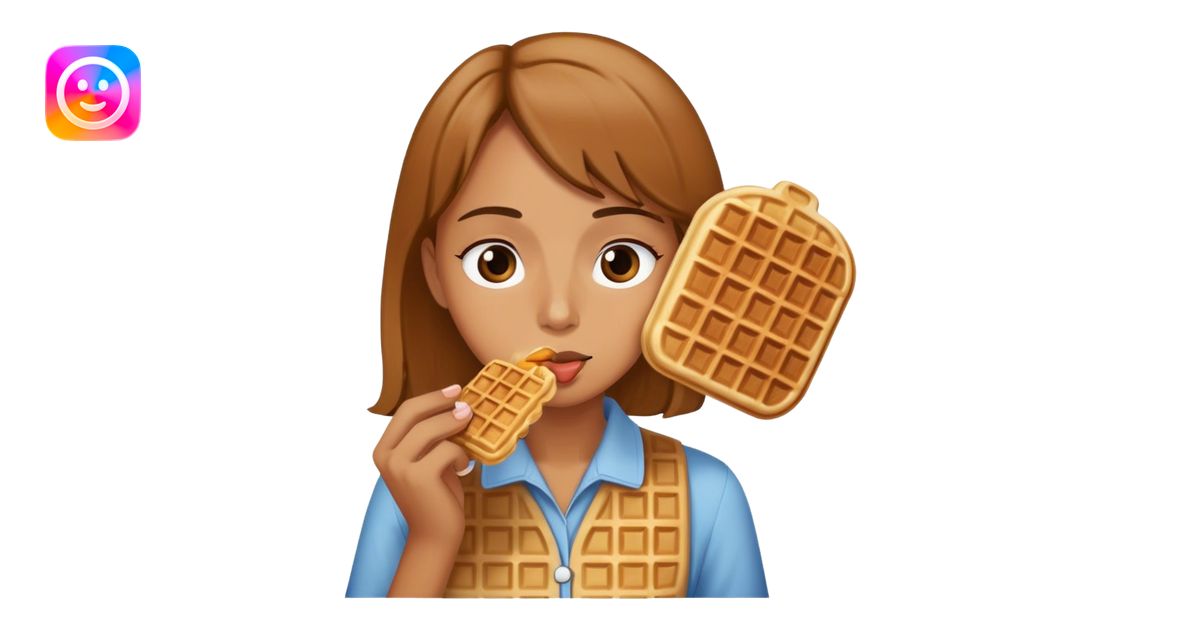 Smelling waffle emoji | AI Emoji Generator