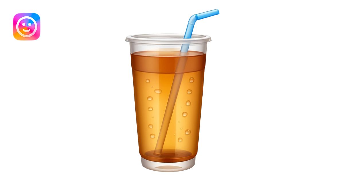 Open plastic cup with cold brown mate tea, No straw! emoji | AI Emoji ...
