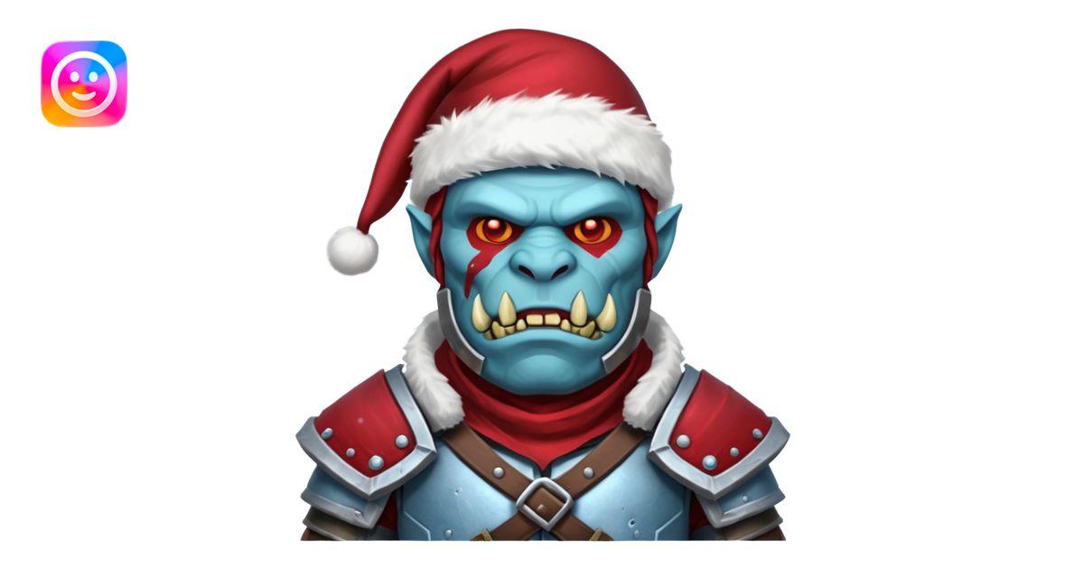 Fantasy Christmas orc legion soldier icon, iron tundra army theme ...