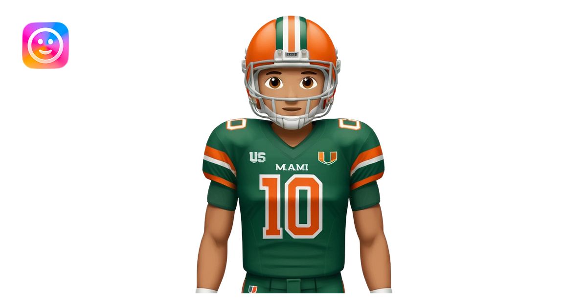 football player for the university of miami wearing number 10 emoji ...