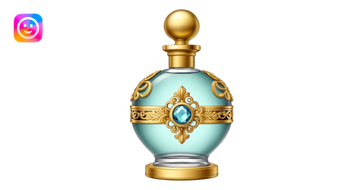 bottle of perfume gold exquisite large takes all the space emoji | AI ...