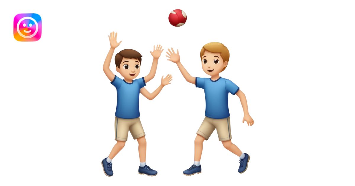 two children playing catch, throwing and catching a ball, happy and ...