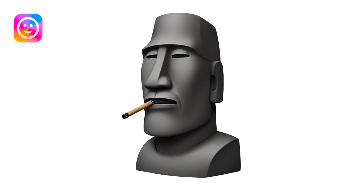 Moai smoking emoji | AI Emoji Generator