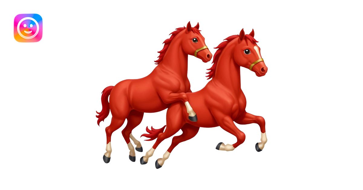 red horse and baby horse agressive running a lot of money and luck ...