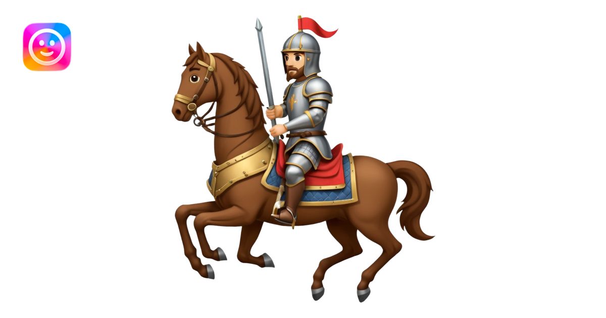 Medieval cavalry rode four legged horses emoji | AI Emoji Generator
