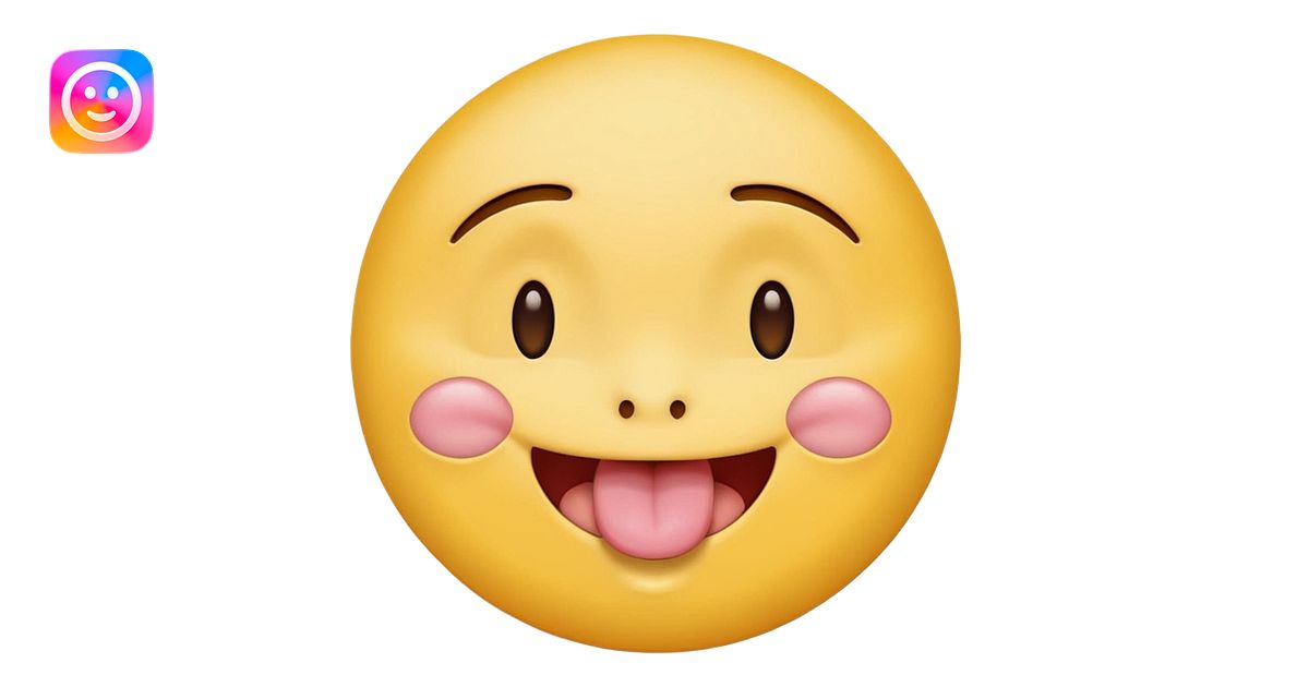 original emoji look yellow circle with one eye closed tongue out emoji ...